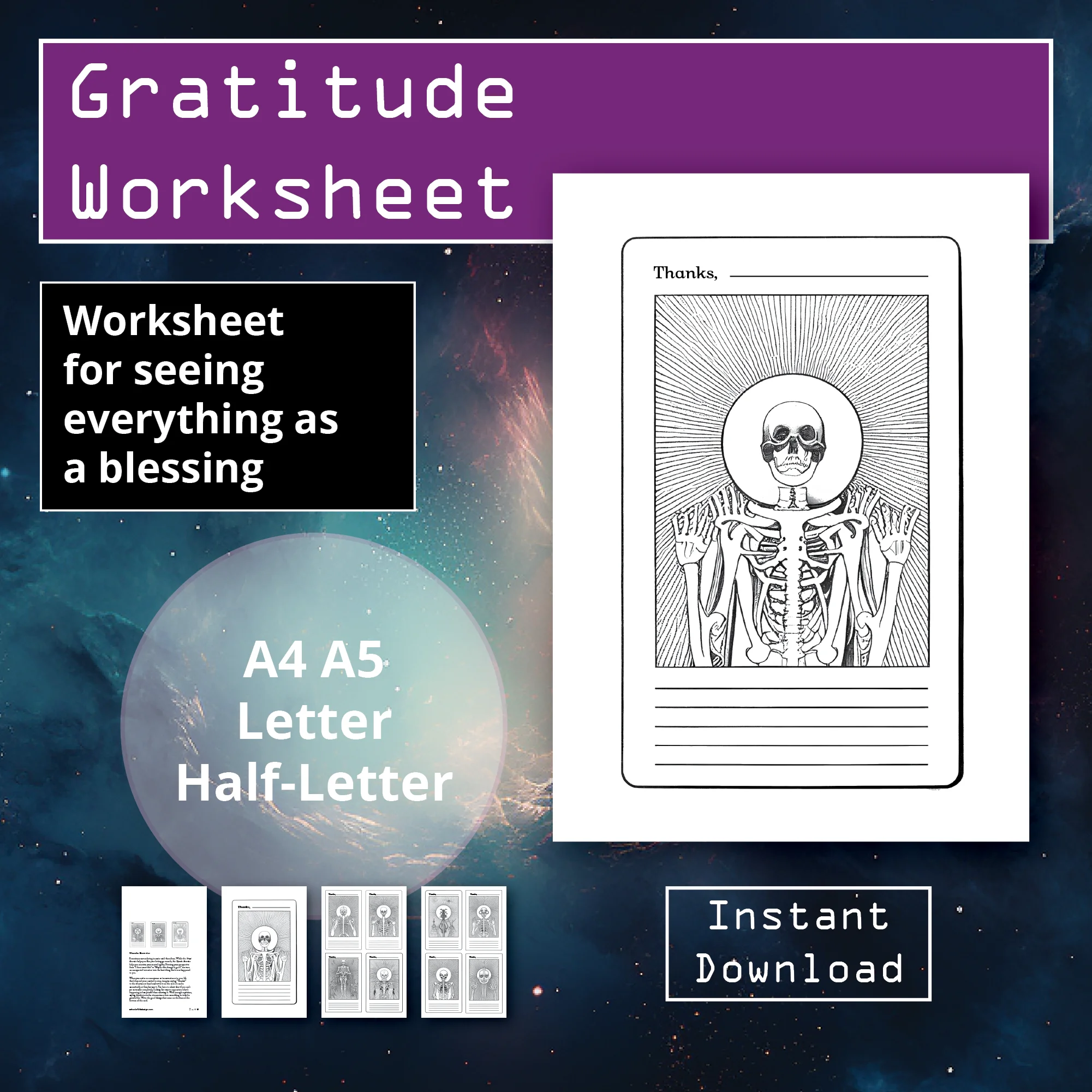 Thanks Exercise | Gratitude Worksheet | School of Life Design